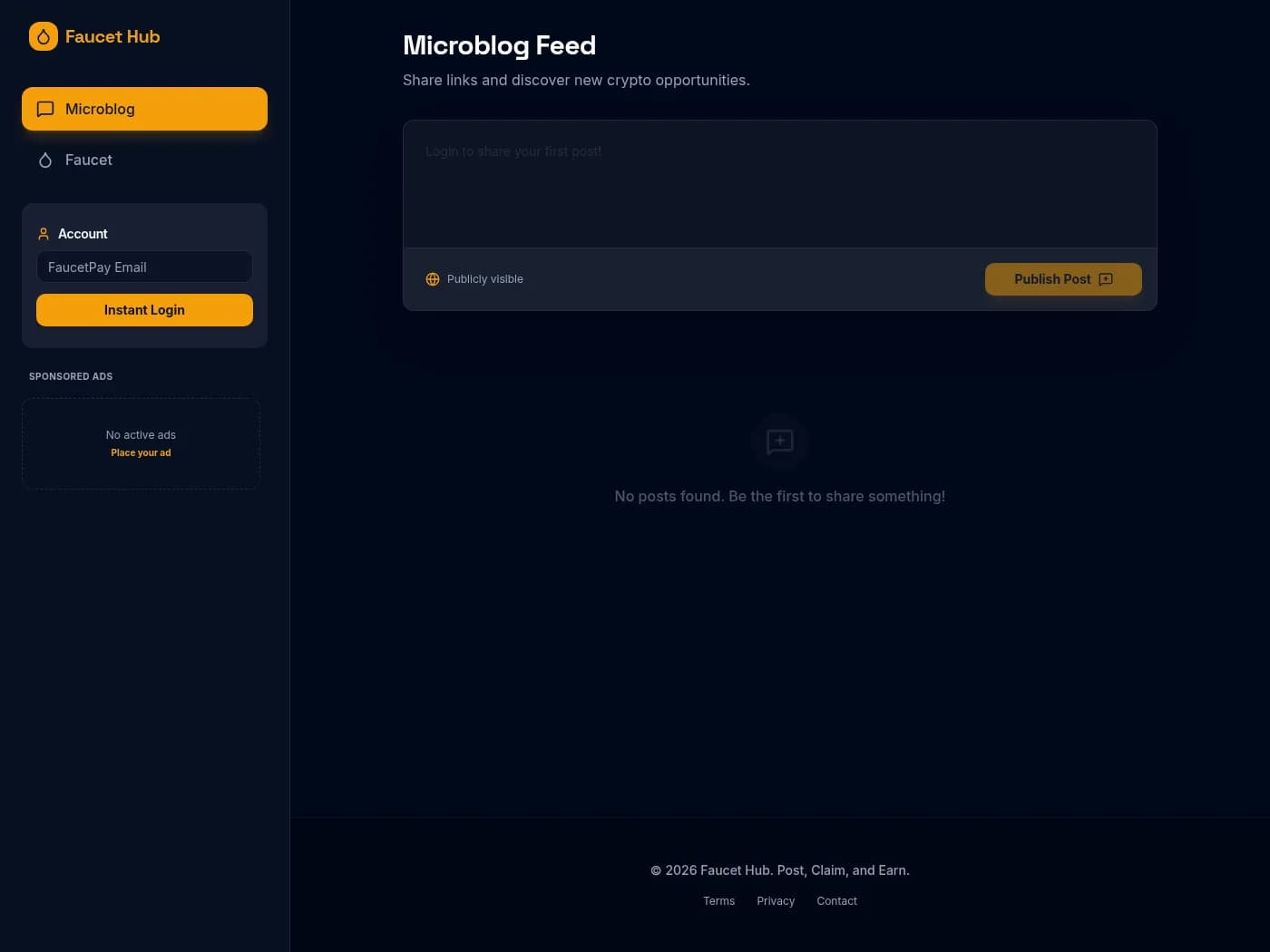 MicroBlog Faucet Hub