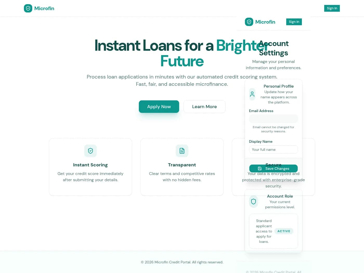 Microfin Credit Portal
