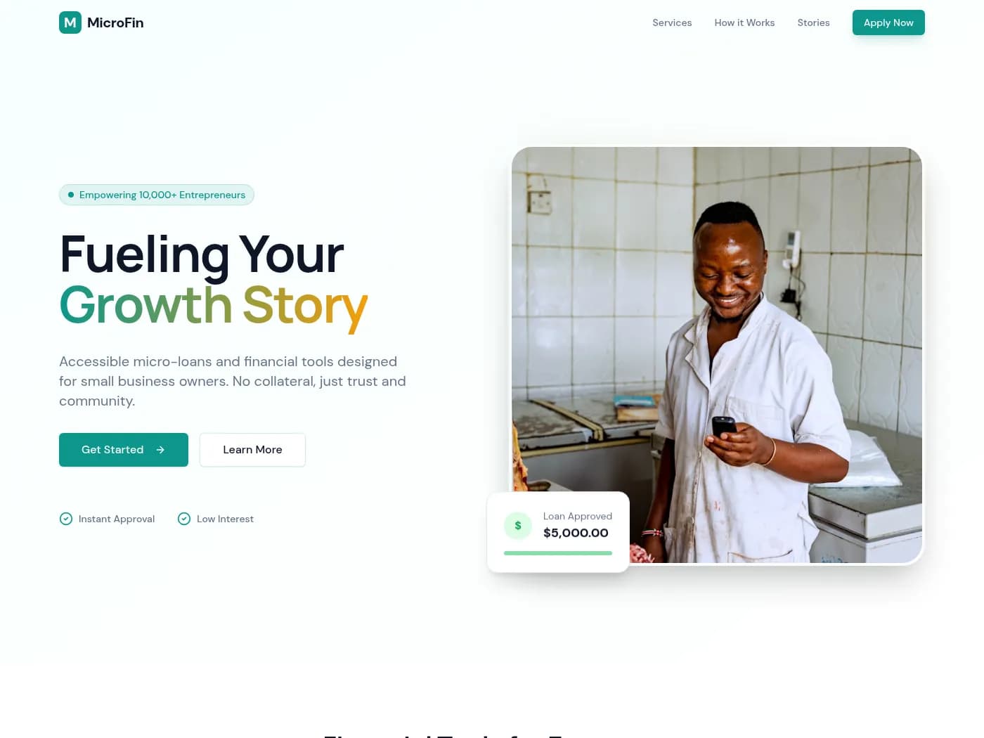 Microfinance Landing Page
