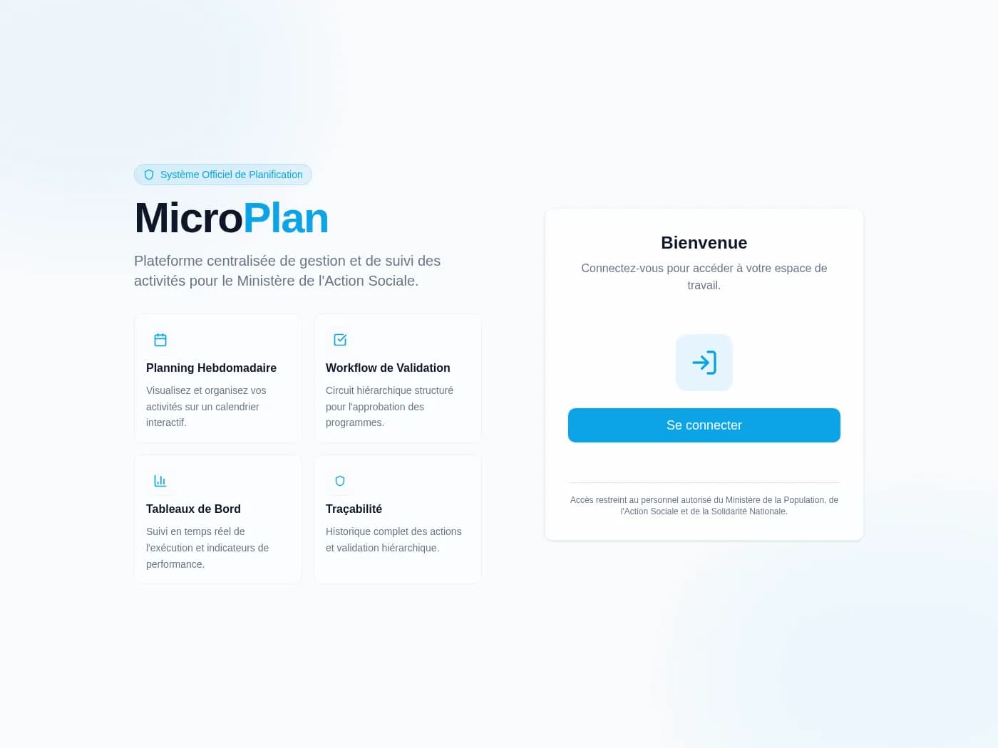 MicroPlan Ministry Dashboard