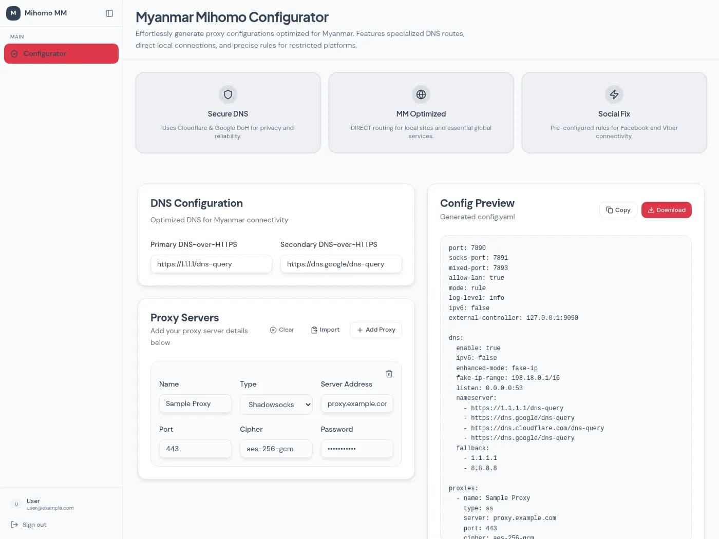 Myanmar Mihomo Configurator