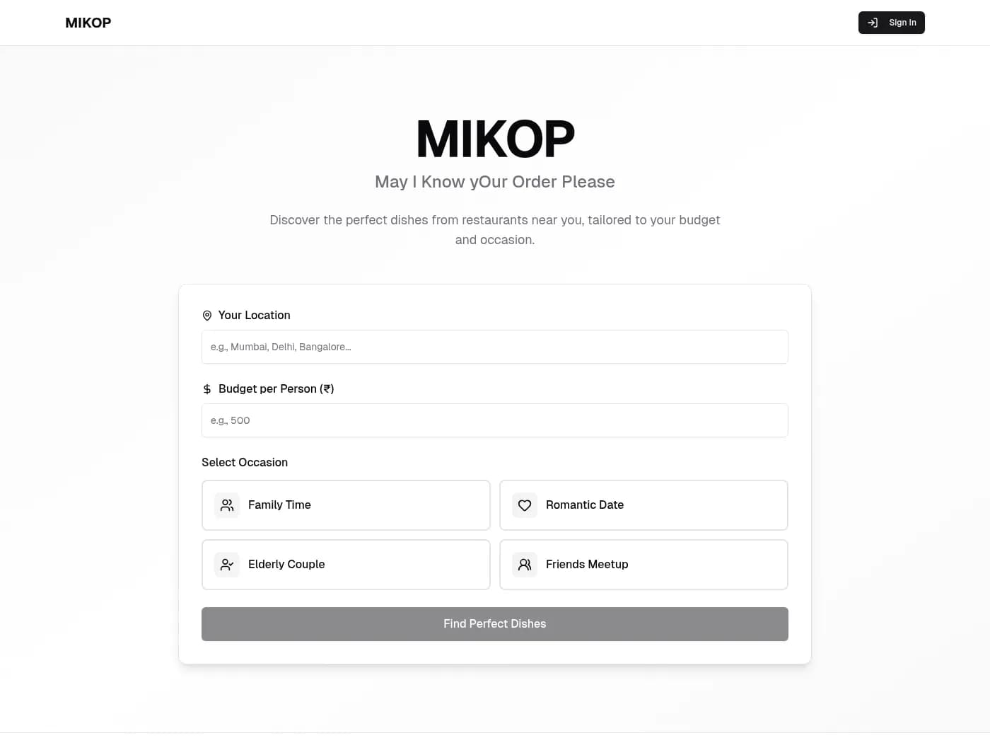 MIKOP - Smart Order Guide