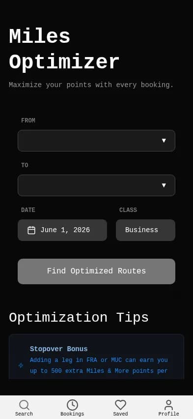 Miles Optimizer App