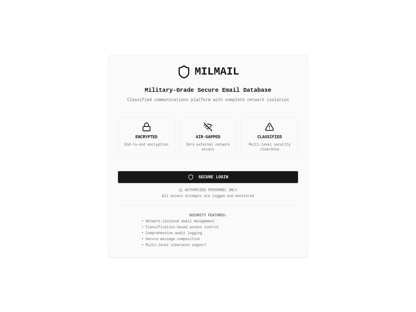 Secure Military Email DB