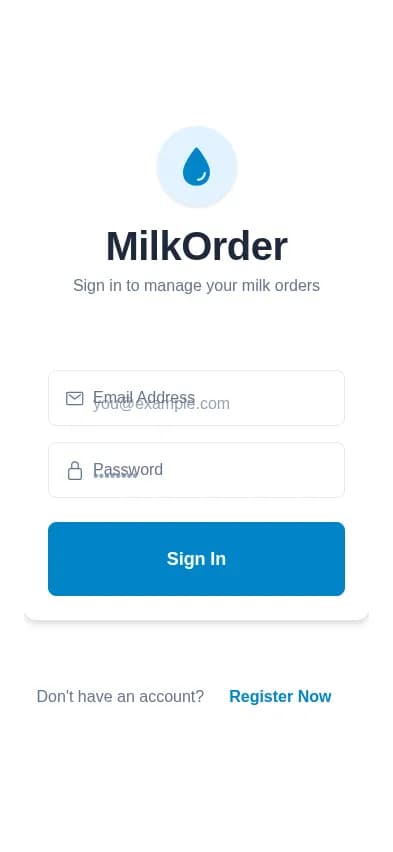 MilkOrder Mobile App
