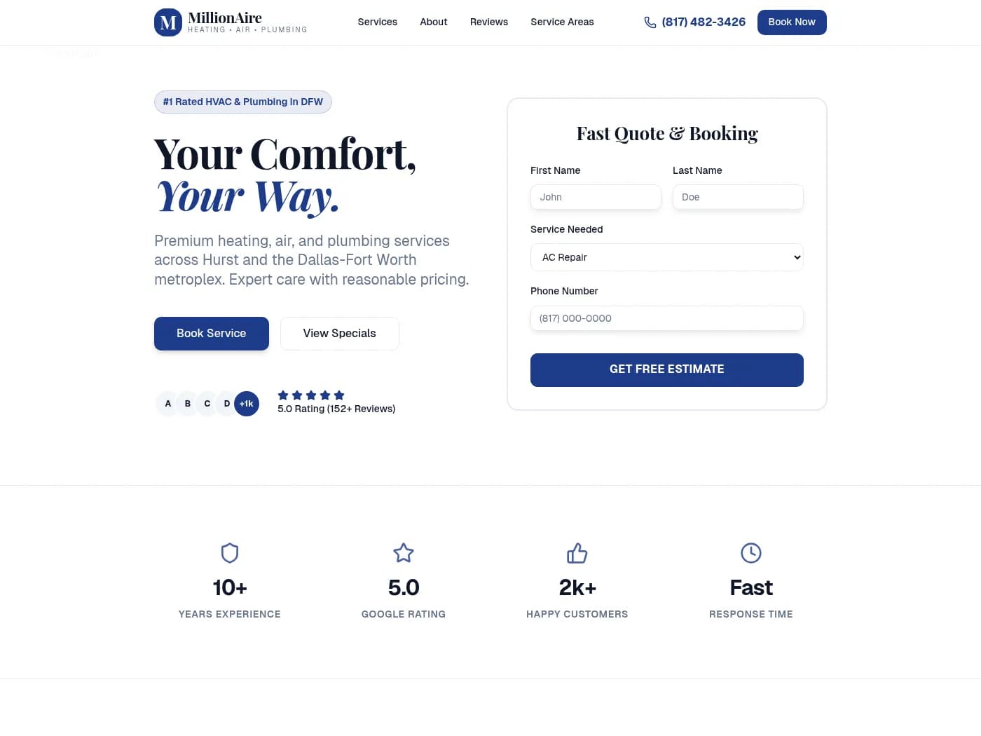 MillionAire HVAC & Plumbing Site