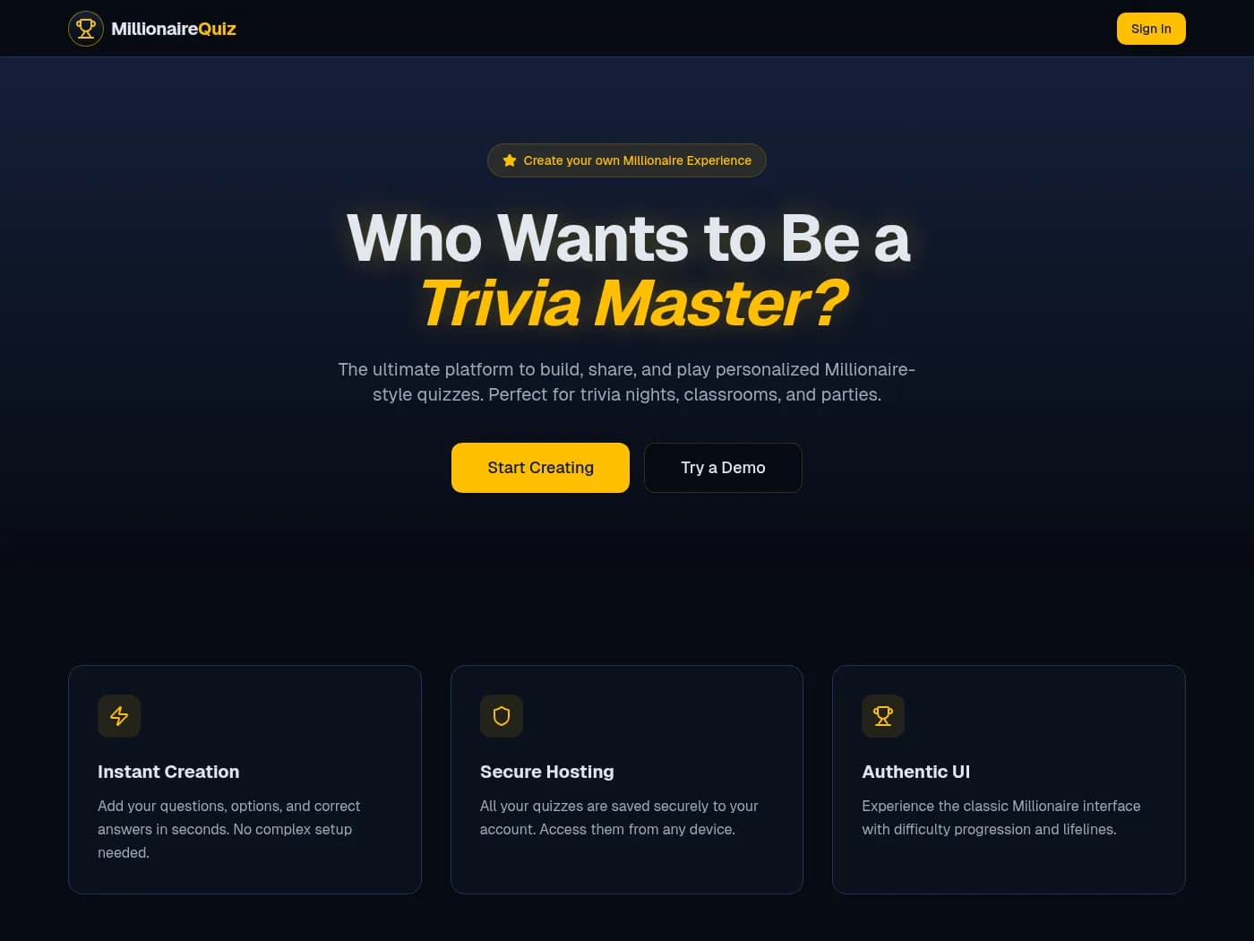 Millionaire Quiz Maker