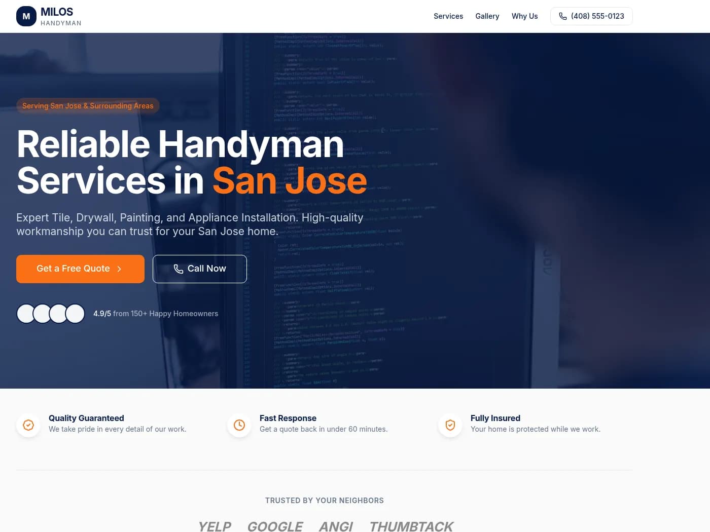 Milos Handyman Leads Site