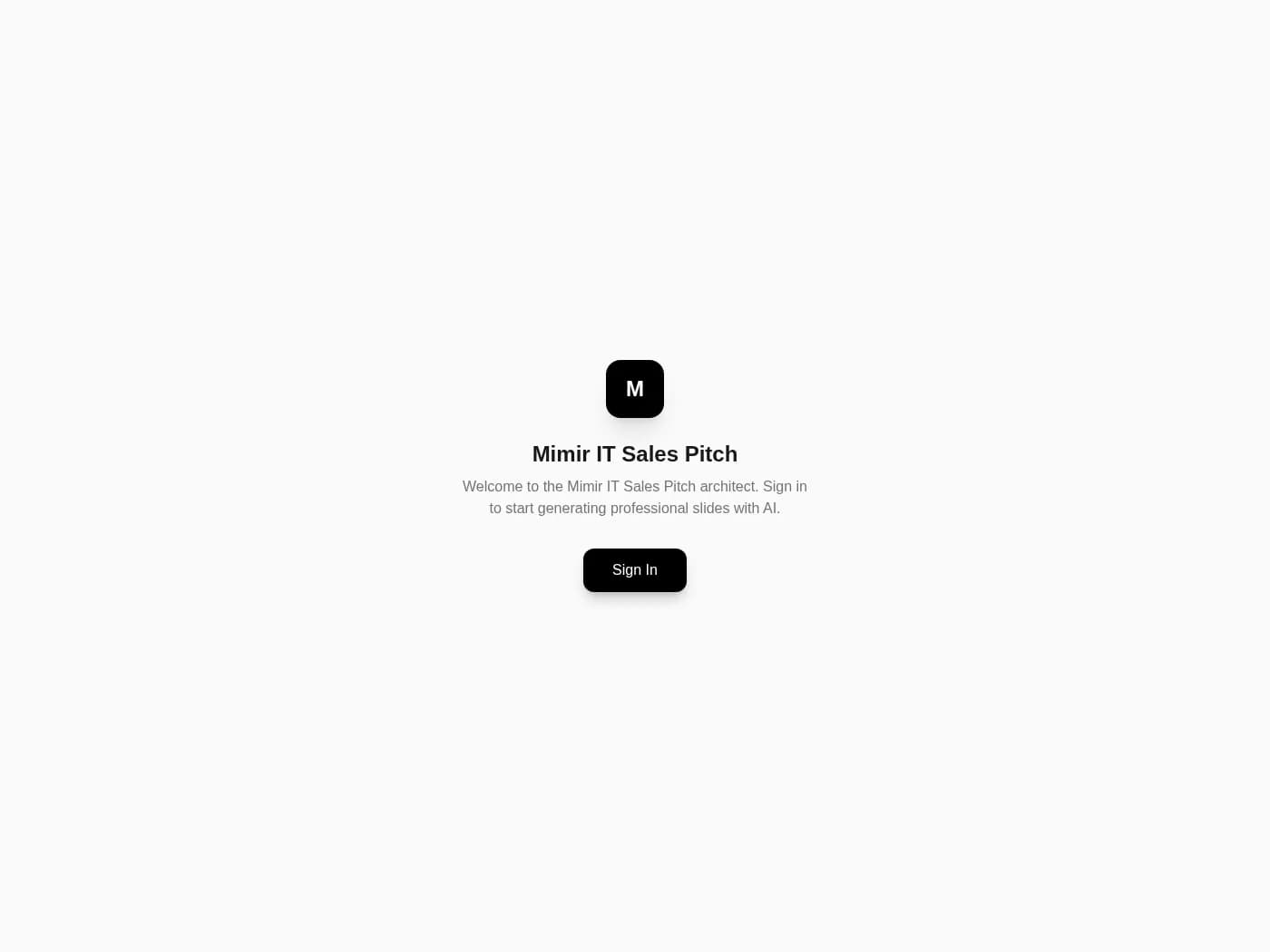 Mimir IT Sales Deck