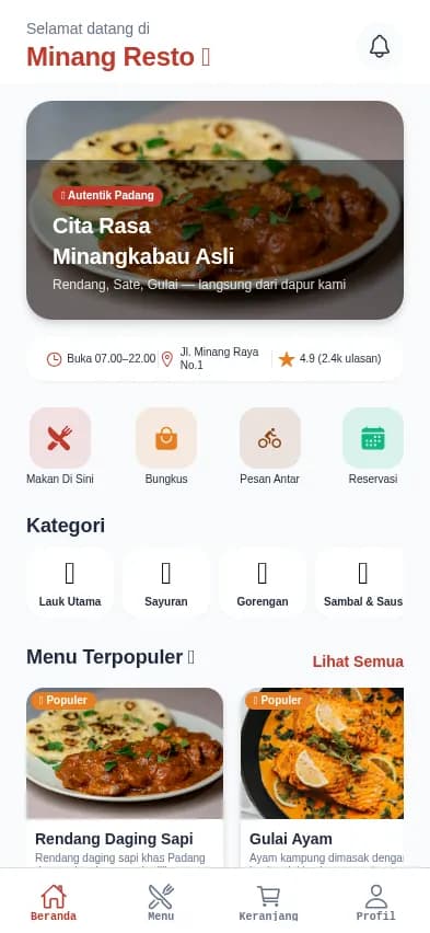 Minang Resto App