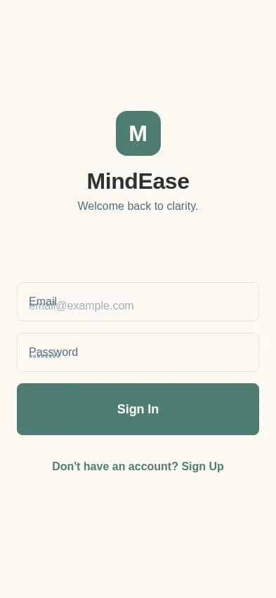 MindEase Clarity App
