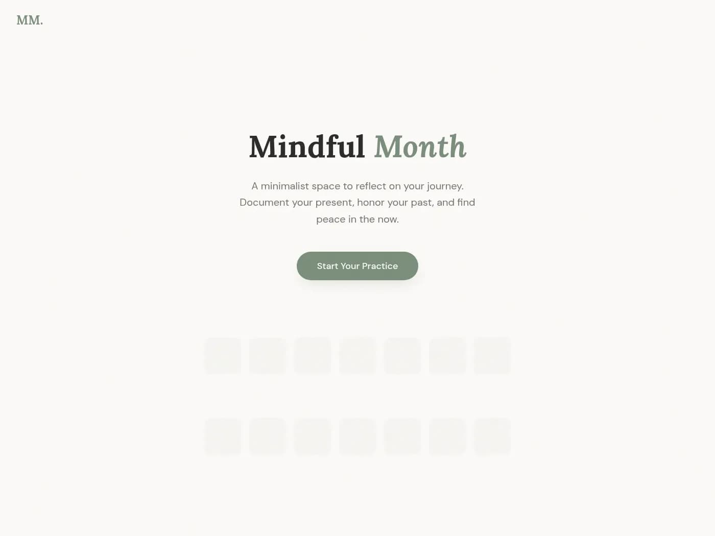 Mindful Month Calendar