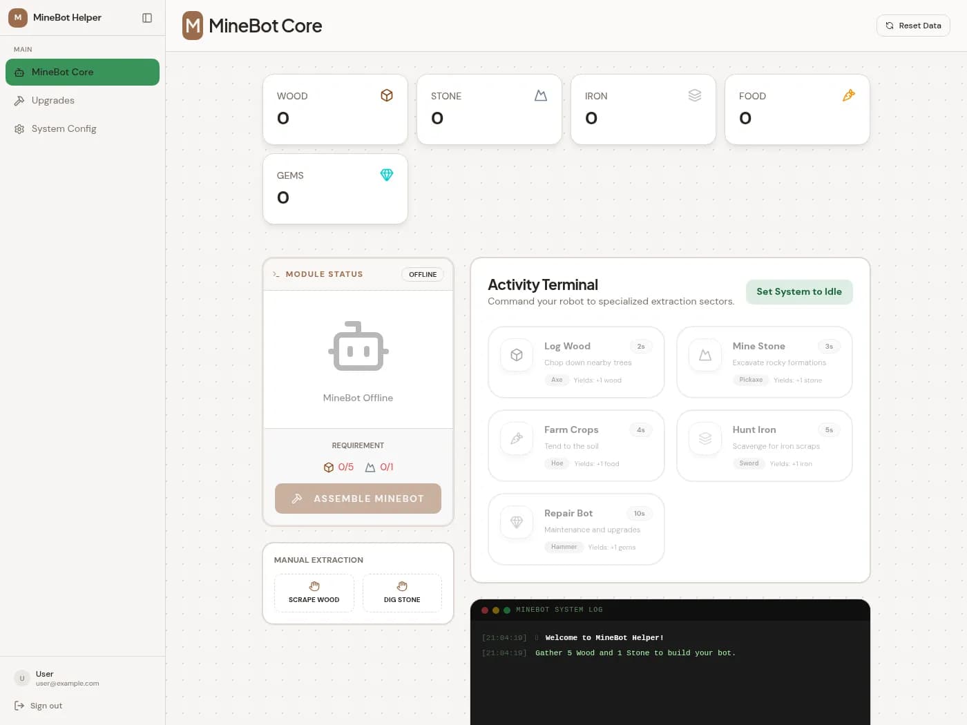 MineBot Resource Helper