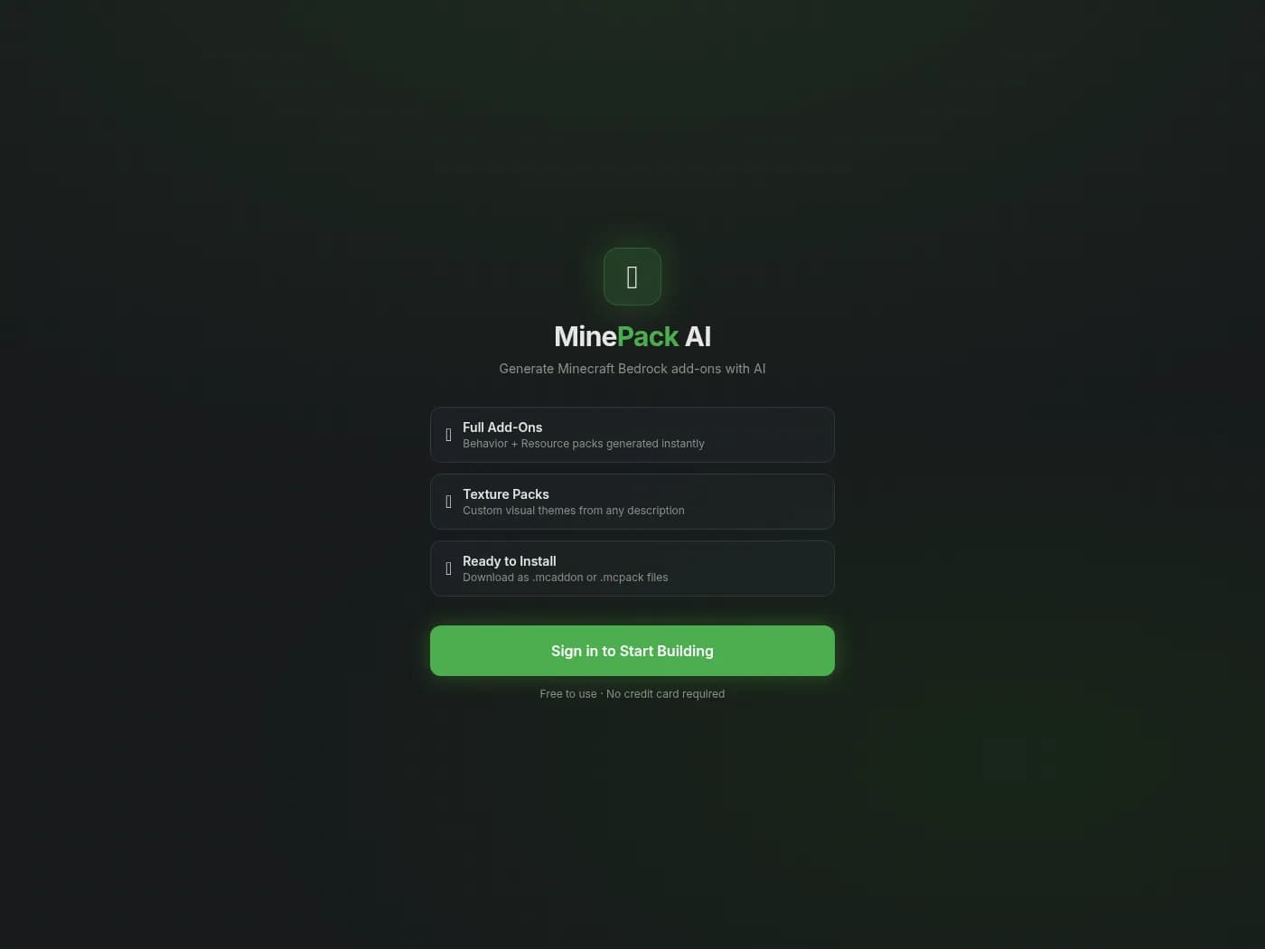 MinePack AI Creator