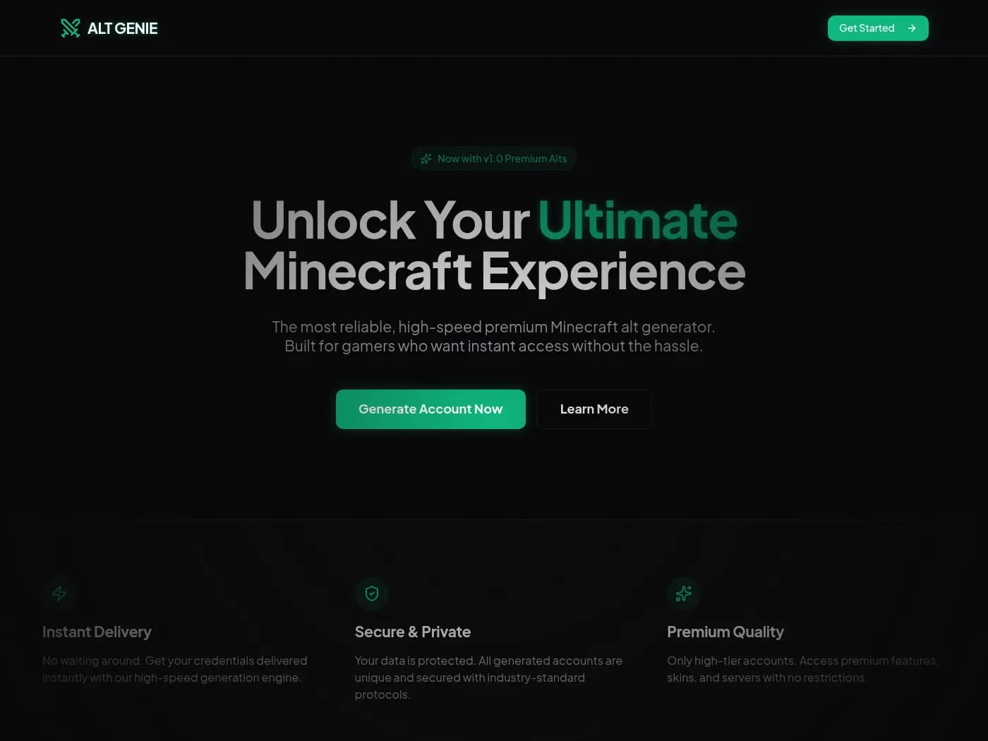 Premium Minecraft Alt Genie