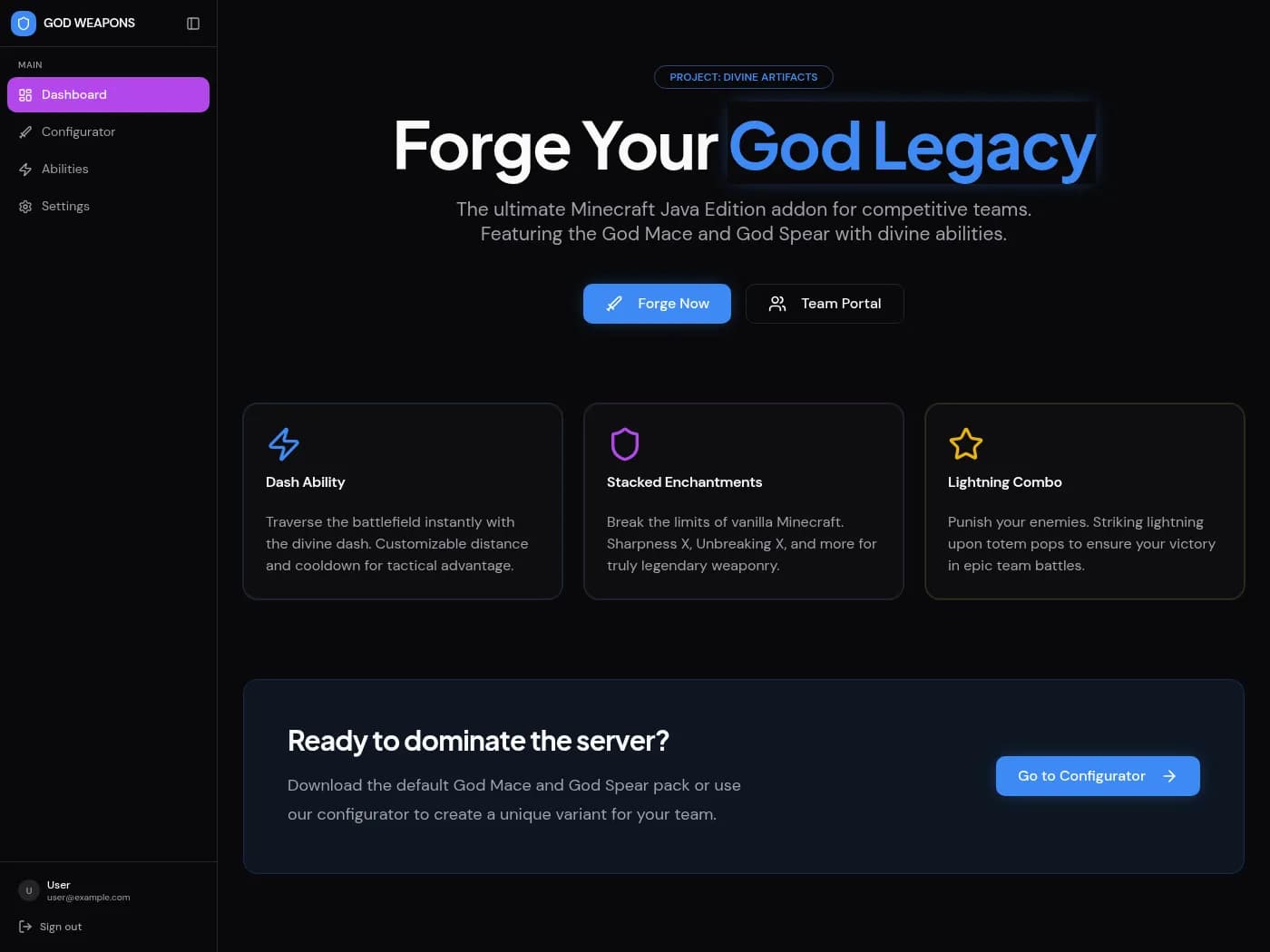 God Mace Minecraft Addon
