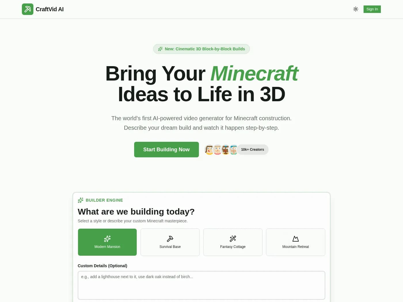 3D Minecraft House Vid