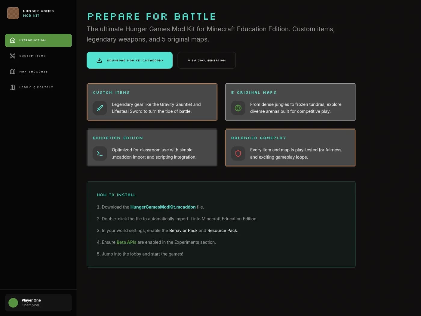 Hunger Games Mod Kit