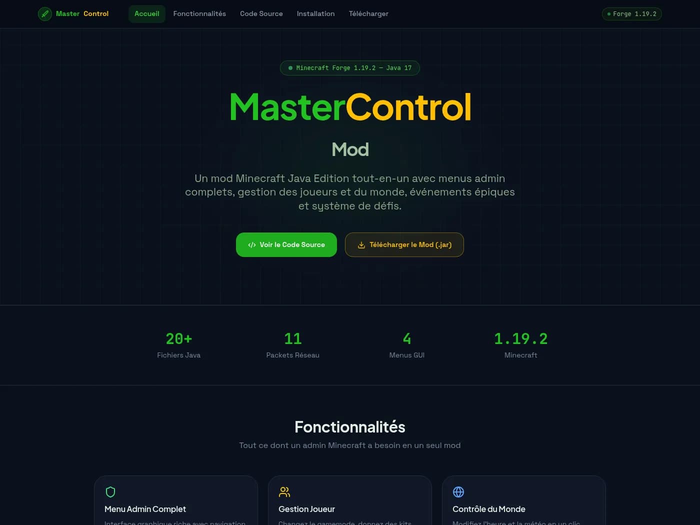 Minecraft MasterControl Mod