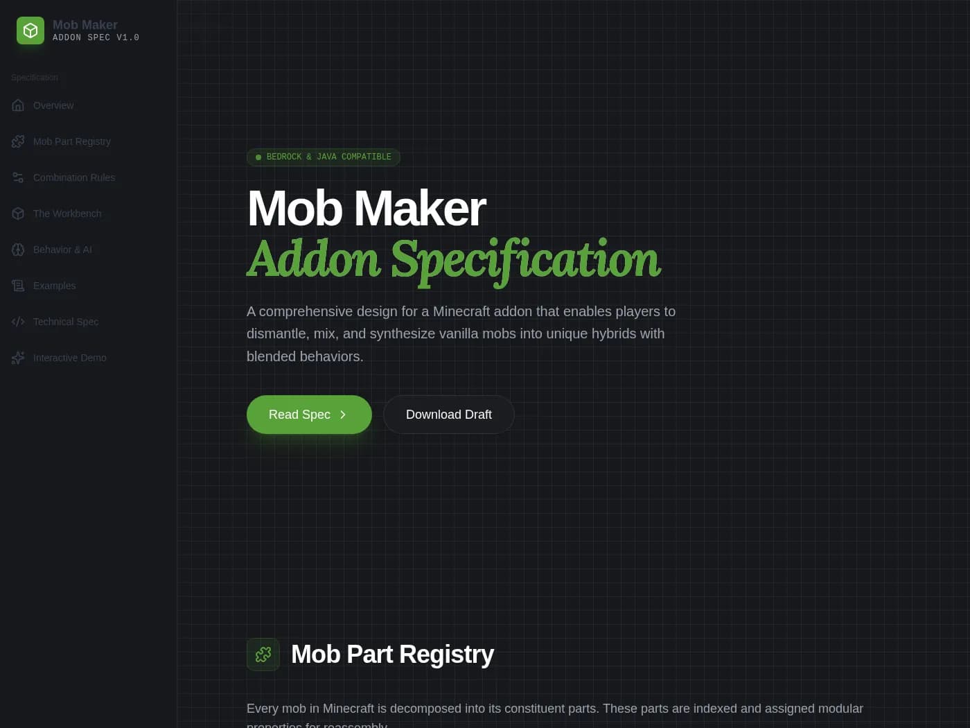 Mob Maker Addon Spec