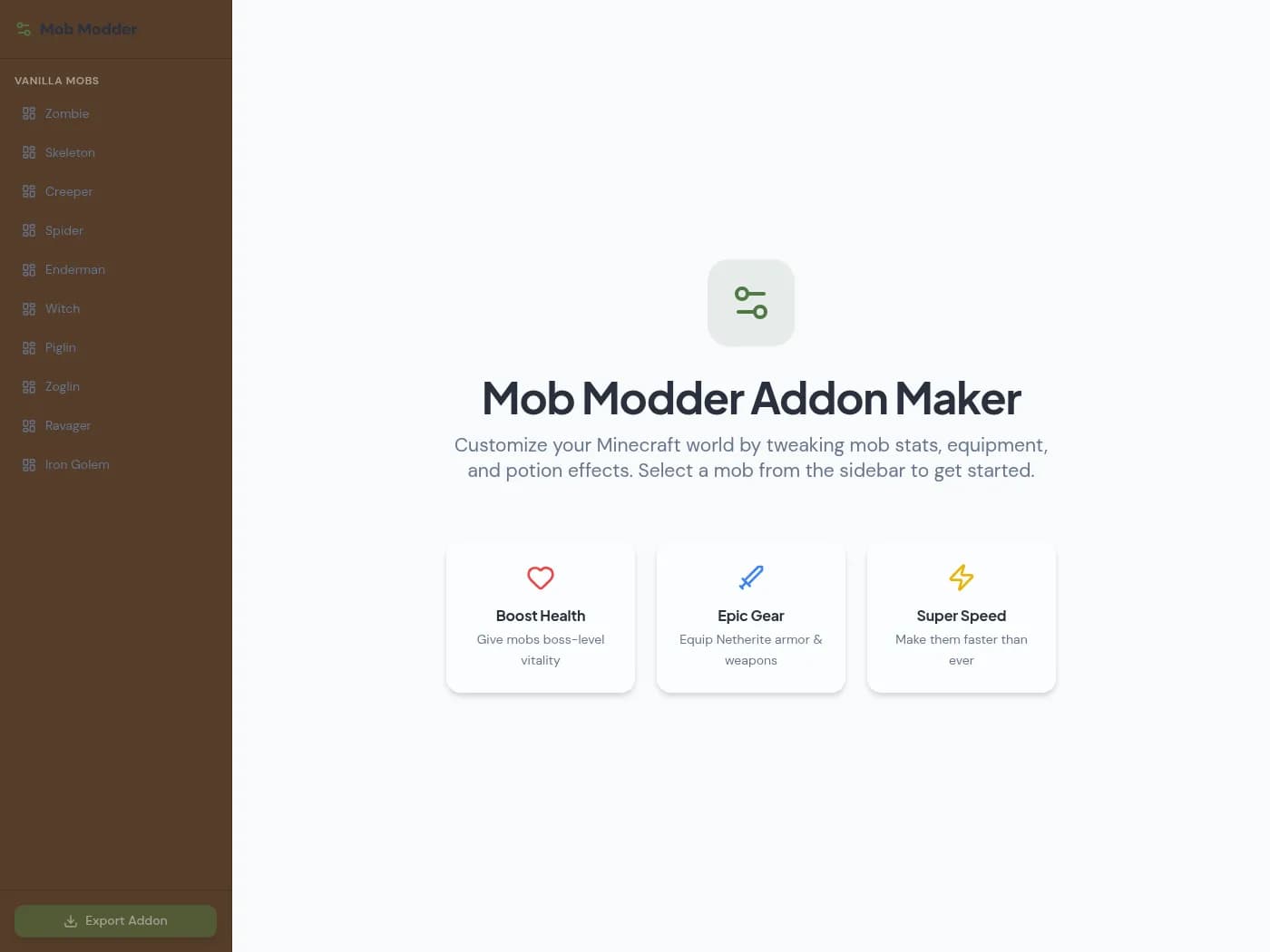 Mob Modder Addon