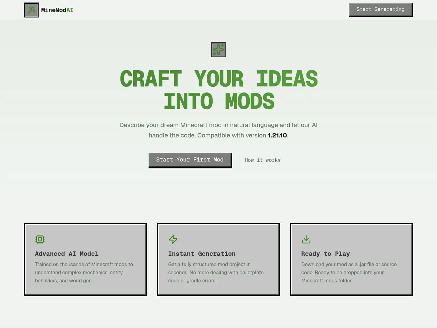 MineMod AI Generator