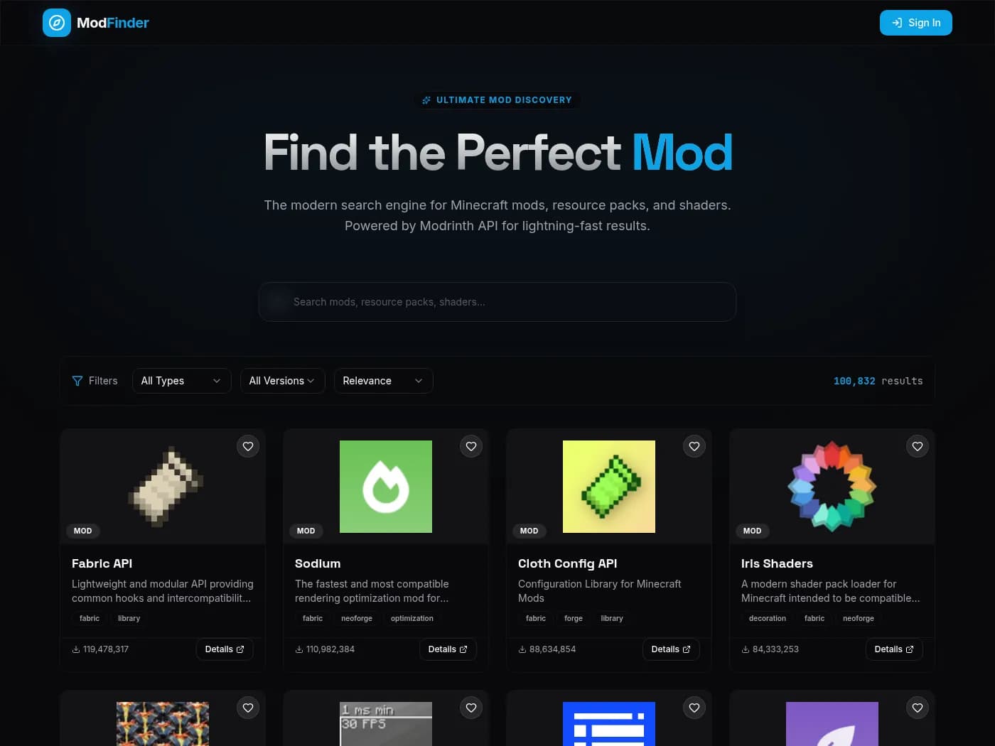ModFinder for Minecraft