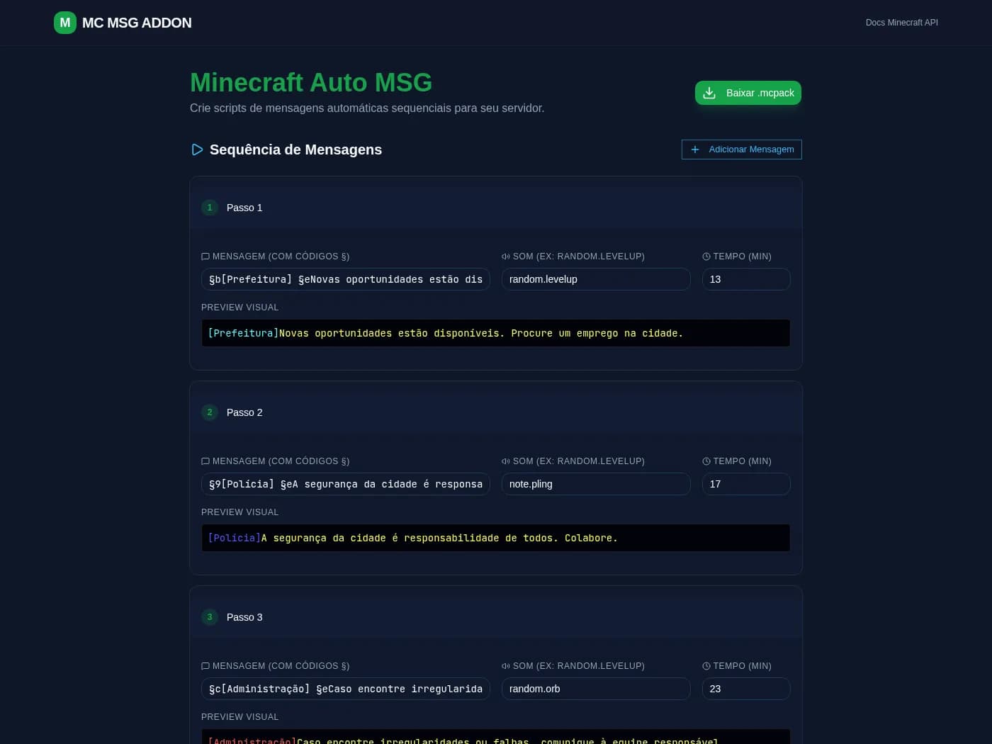 Minecraft Auto Message Script