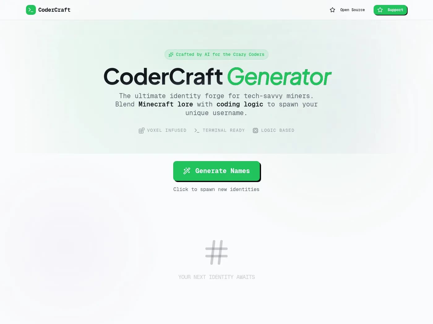 CoderCraft Name Generator