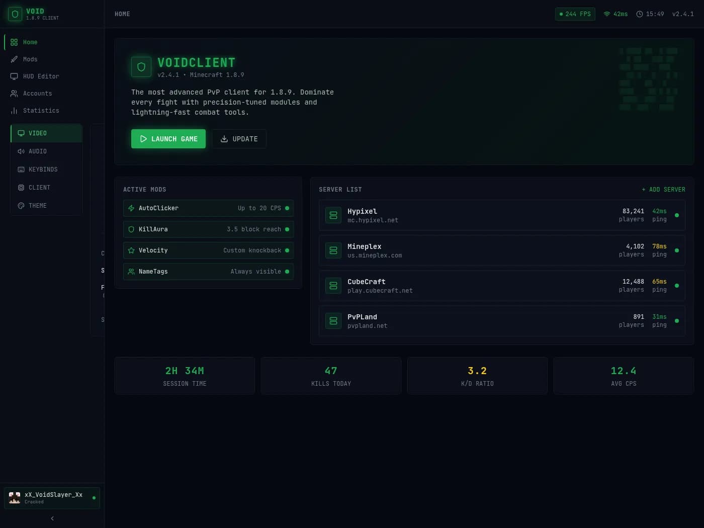 PvP Minecraft Client