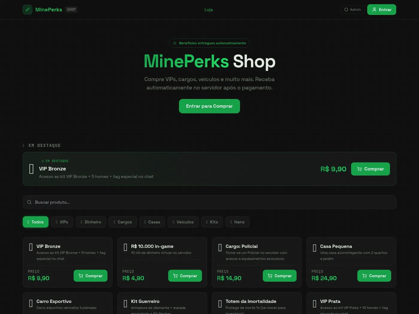 MinePerks Shop