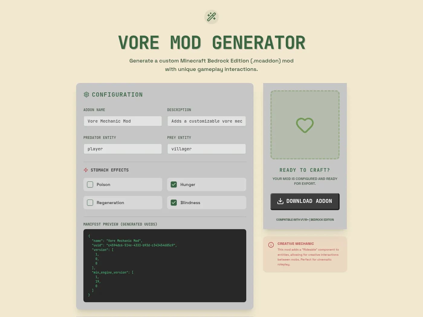 Minecraft Vore Mod