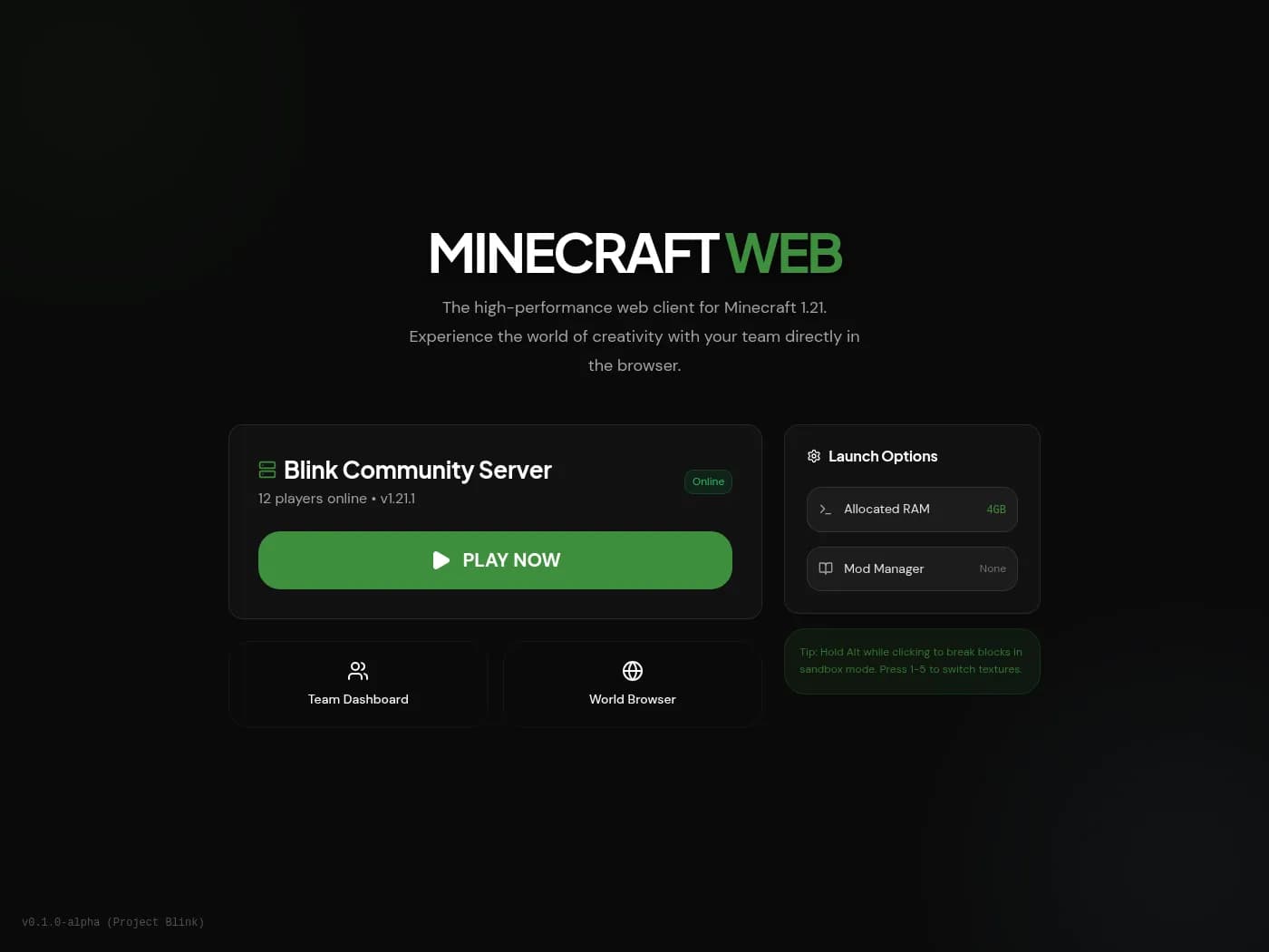 Minecraft Web Client