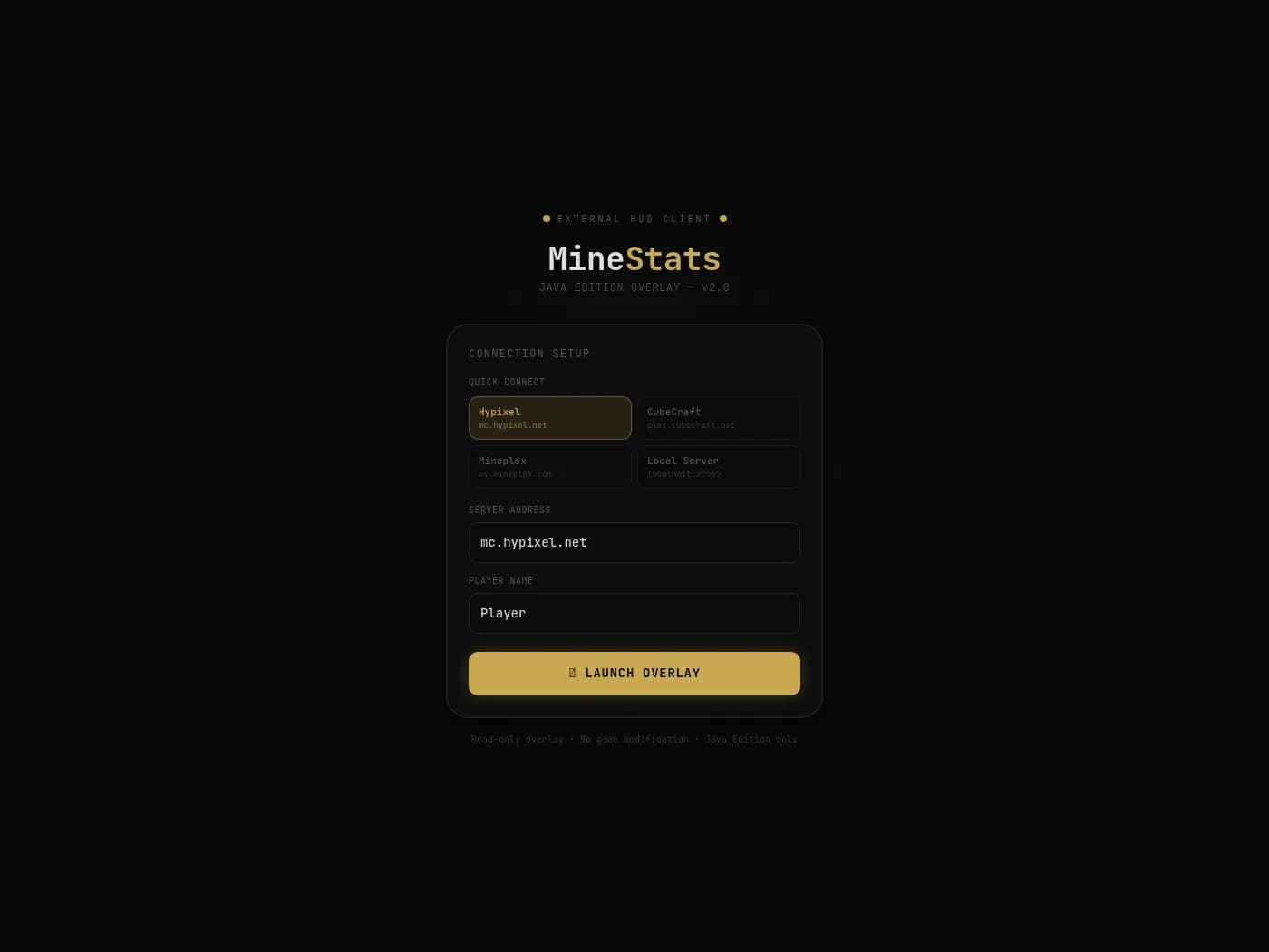 MineStats Overlay