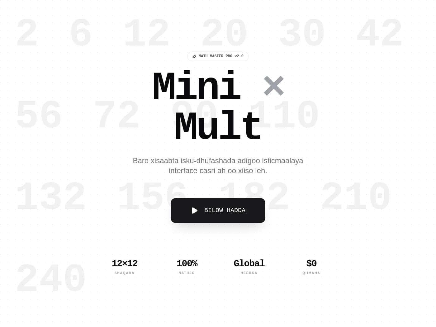 Mini Multiplier App