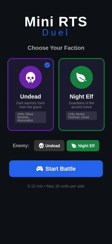 Mini RTS Duel