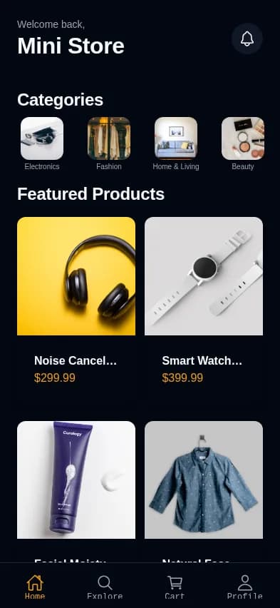 Mini Store Mobile App