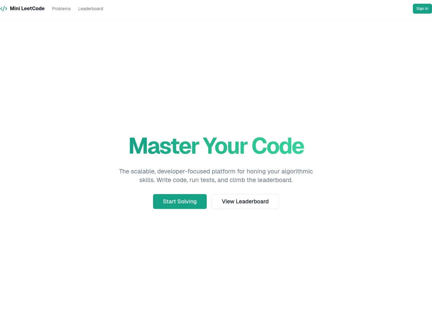 Mini LeetCode Platform