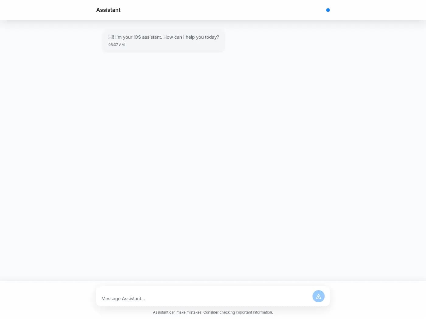 Minimalist iOS Chatbot