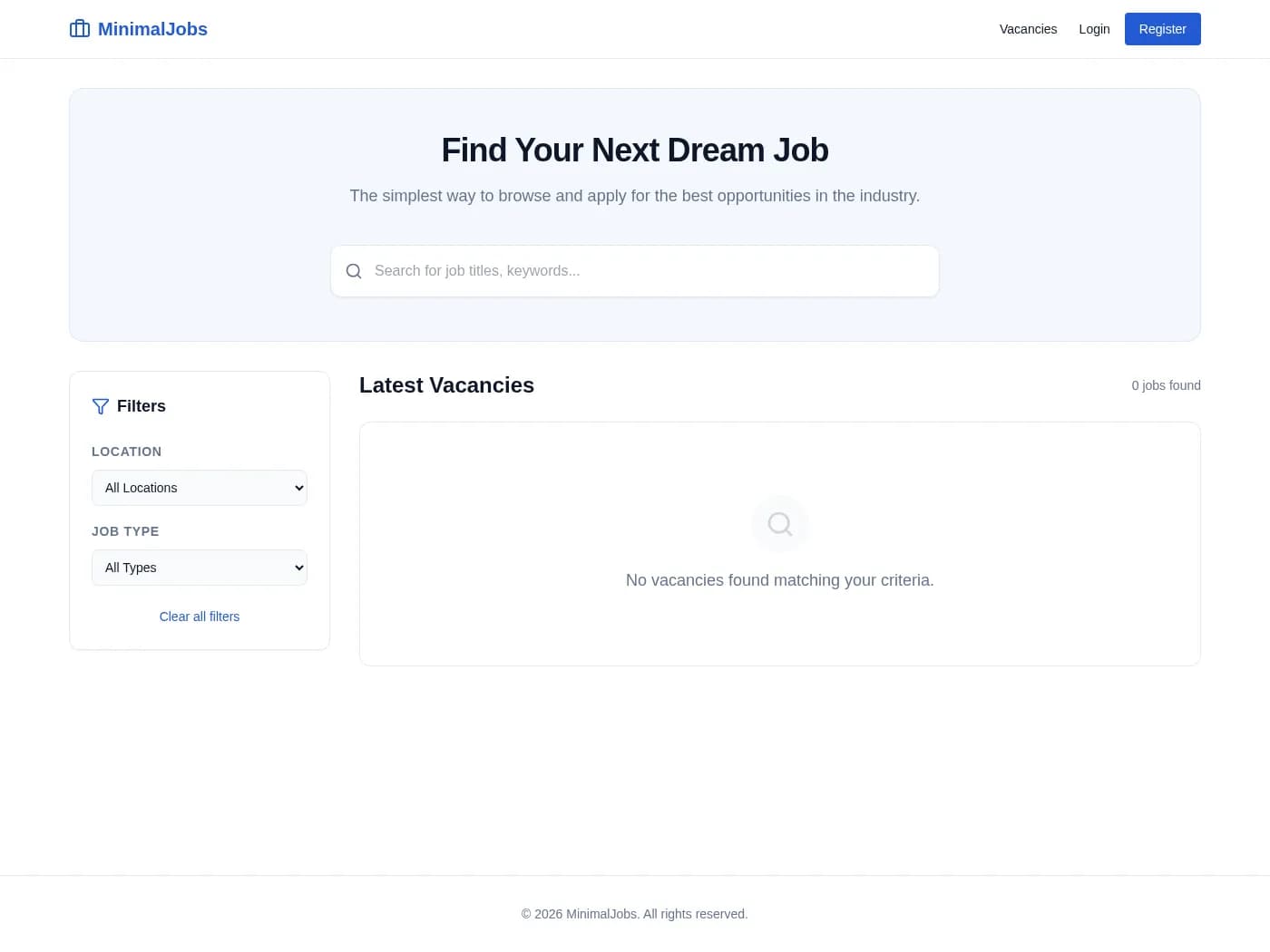 Minimal Jobs Frontend