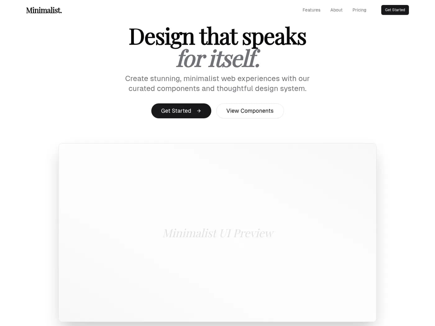 Minimalist Landing Page