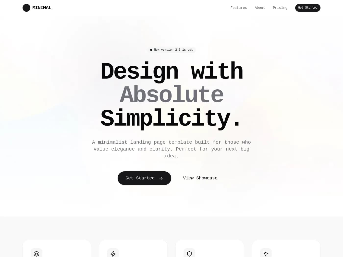 Minimalist Landing Page