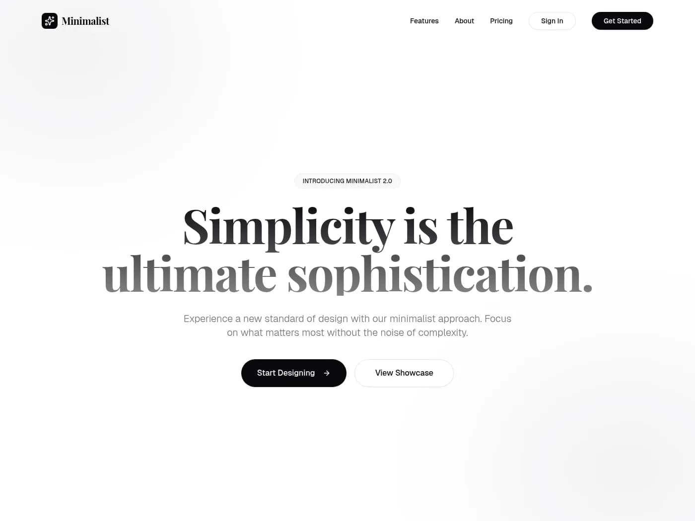 Minimalist Landing Page