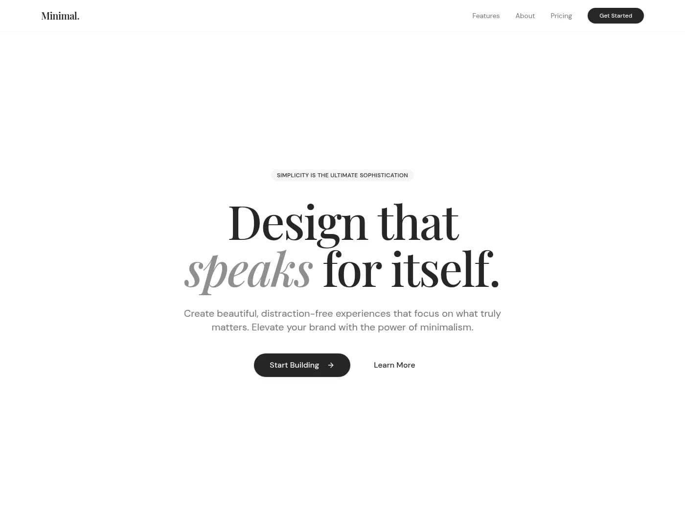 Minimal Landing Page