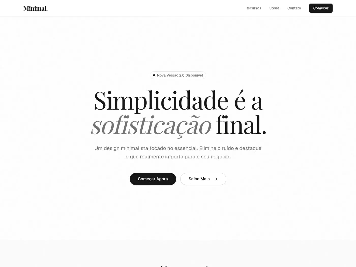 Minimalist Landing Page