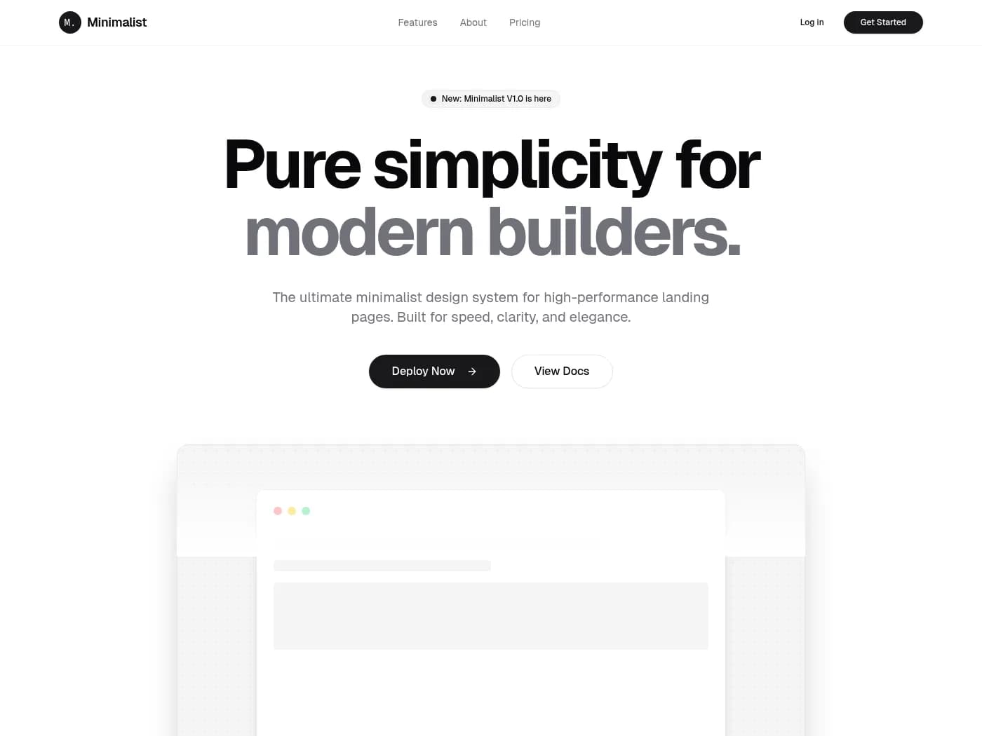 Minimalist Landing Page