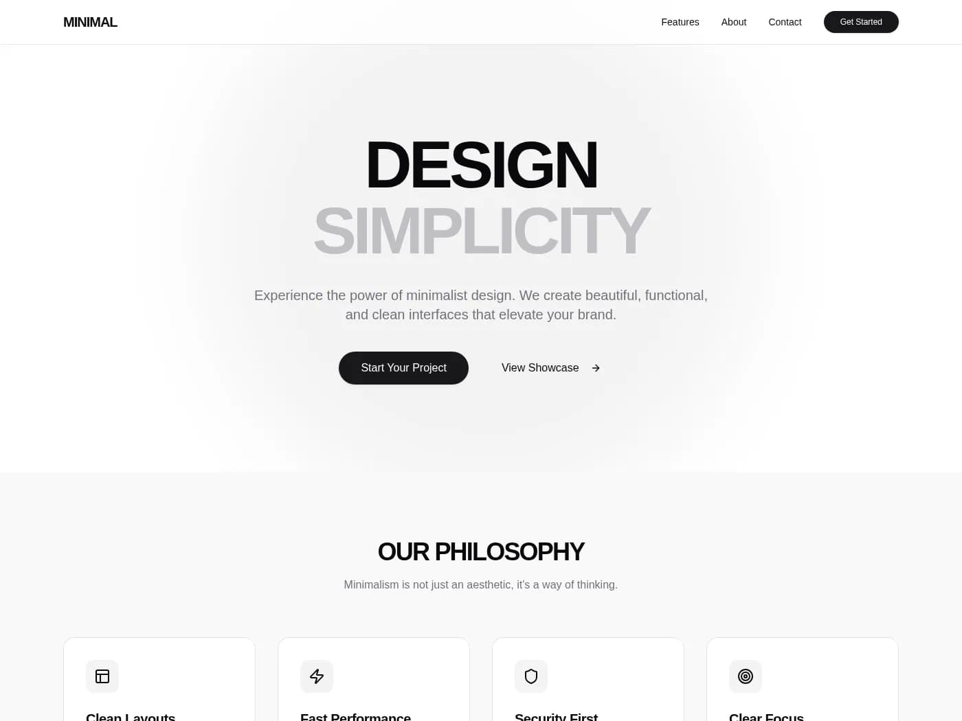 Minimalist Landing Page