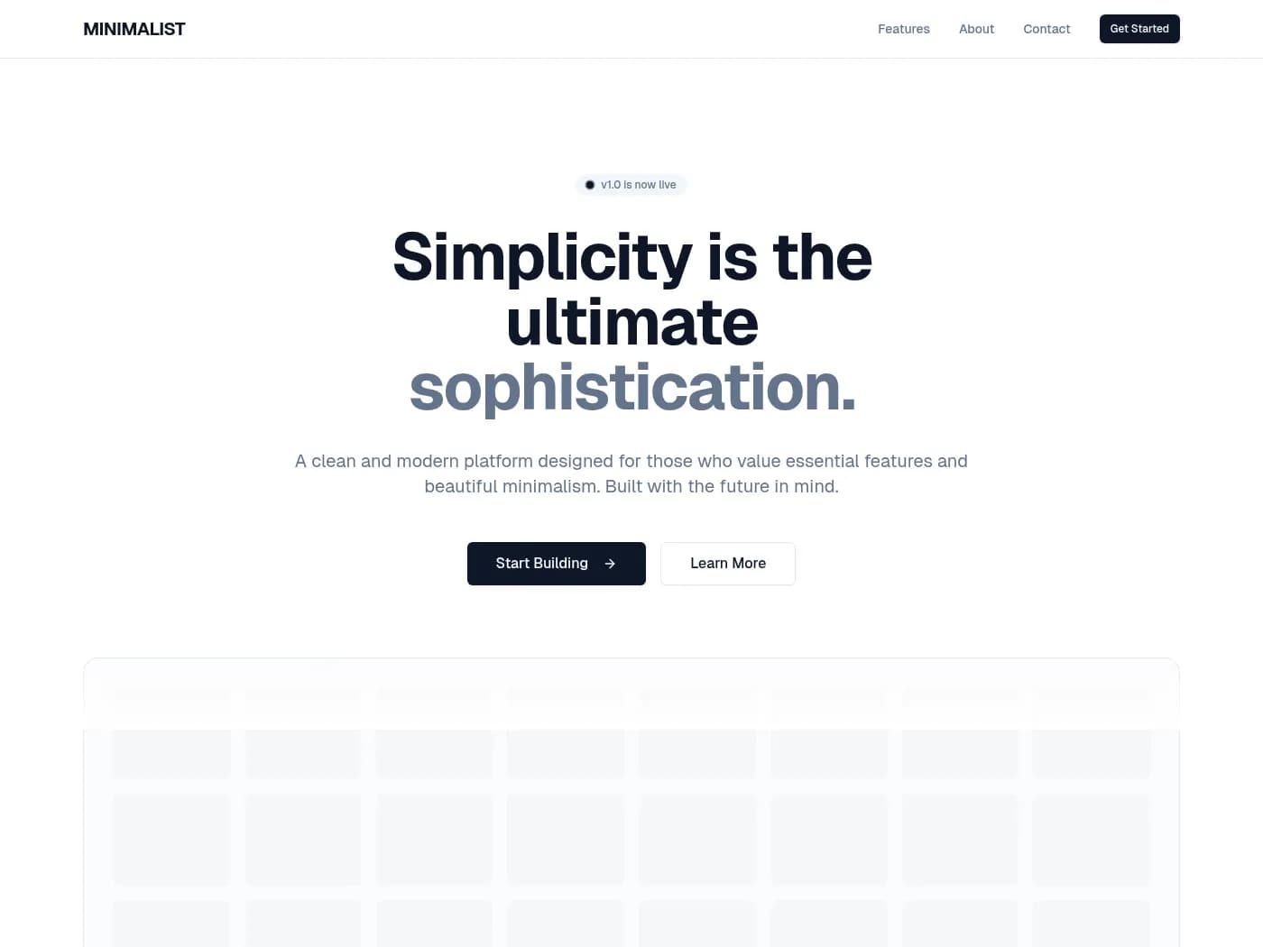 Minimalist Landing Page