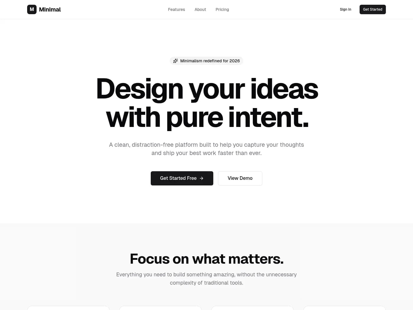 Minimalist Landing Page
