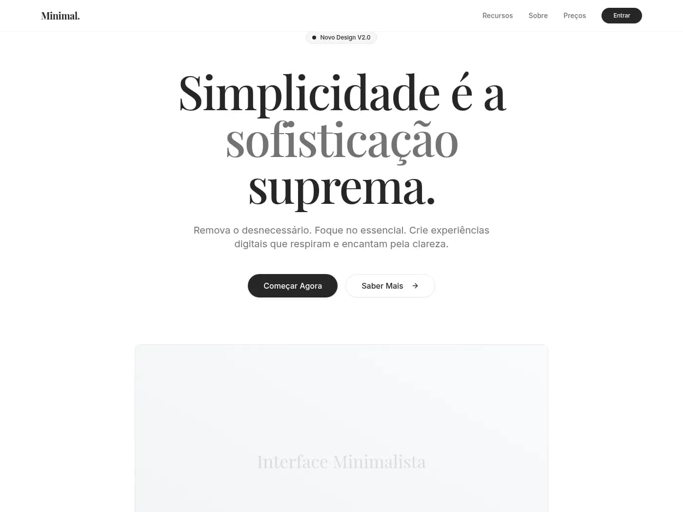 Minimalist Landing Page